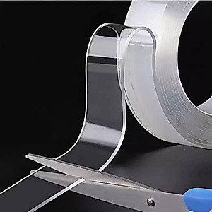 CNGRESIKFXC Double Sided Adhesive Tape Household Multi-Purpose Removable Installation Tape, Used for Poster Carpet Tape, Reusable Solid Wall Tape, Transparent Adhesive