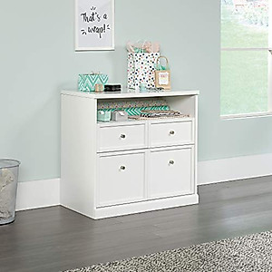 Sauder Craft Pro Series Open Storage Cabinet, White Finish & Craft Pro Series Storage Cabinet, White Finish