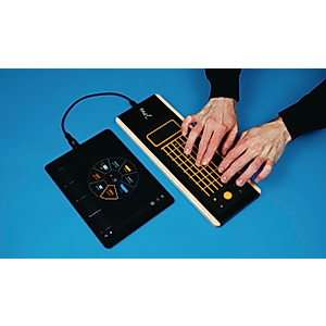 Guitar Pad Accessory for J-Play MIDI controller - 6 Frets and Effect Zone, Dedicated Musical App Included, Plug & Play Music instrument Fire Edition