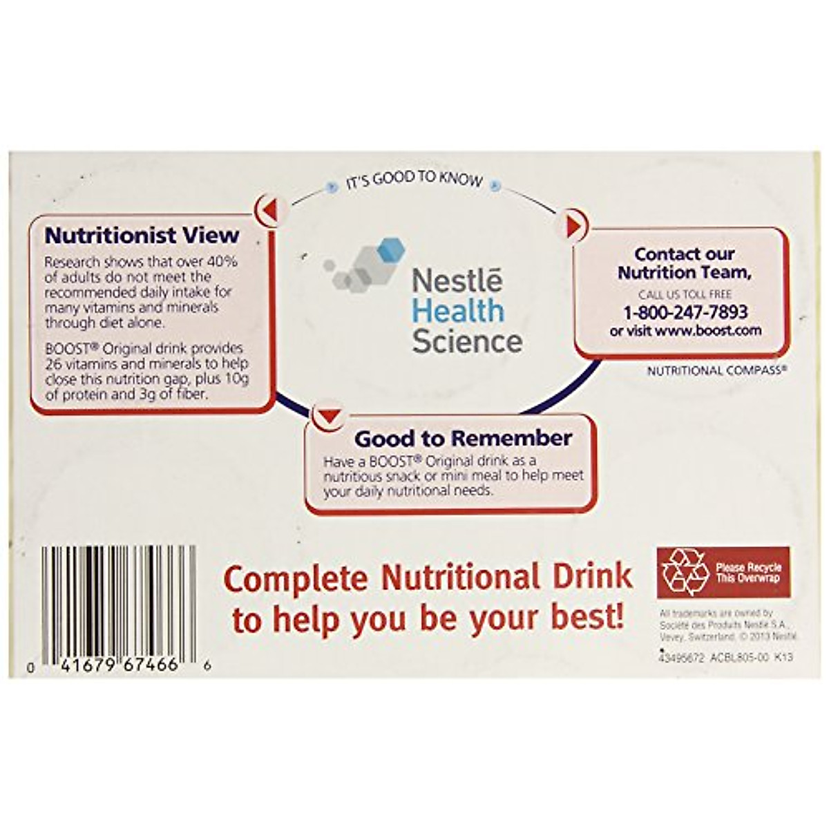 BOOST Original Balanced Nutritional Drink, Very Vanilla, 8 FL OZ (Pack of 6)