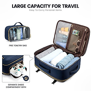 LOVEVOOK Carry on Backpack,Travel Backpack Airline Approved with Toiletry Bag,Expandable 30-40L Large Laptop Backpack Women Waterproof, Fit 17.3 Inch with USB Charging Port Shoes Compartment