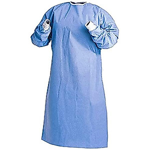 120-Pack Level 2 Disposable Isolation Gown BH Supplies Fully Closed Double Tie Back and Front, PP & PE 40g, Knitted Cuffs, Fluid Resistant, AAMI Level 2, Unisex - Individually seal
