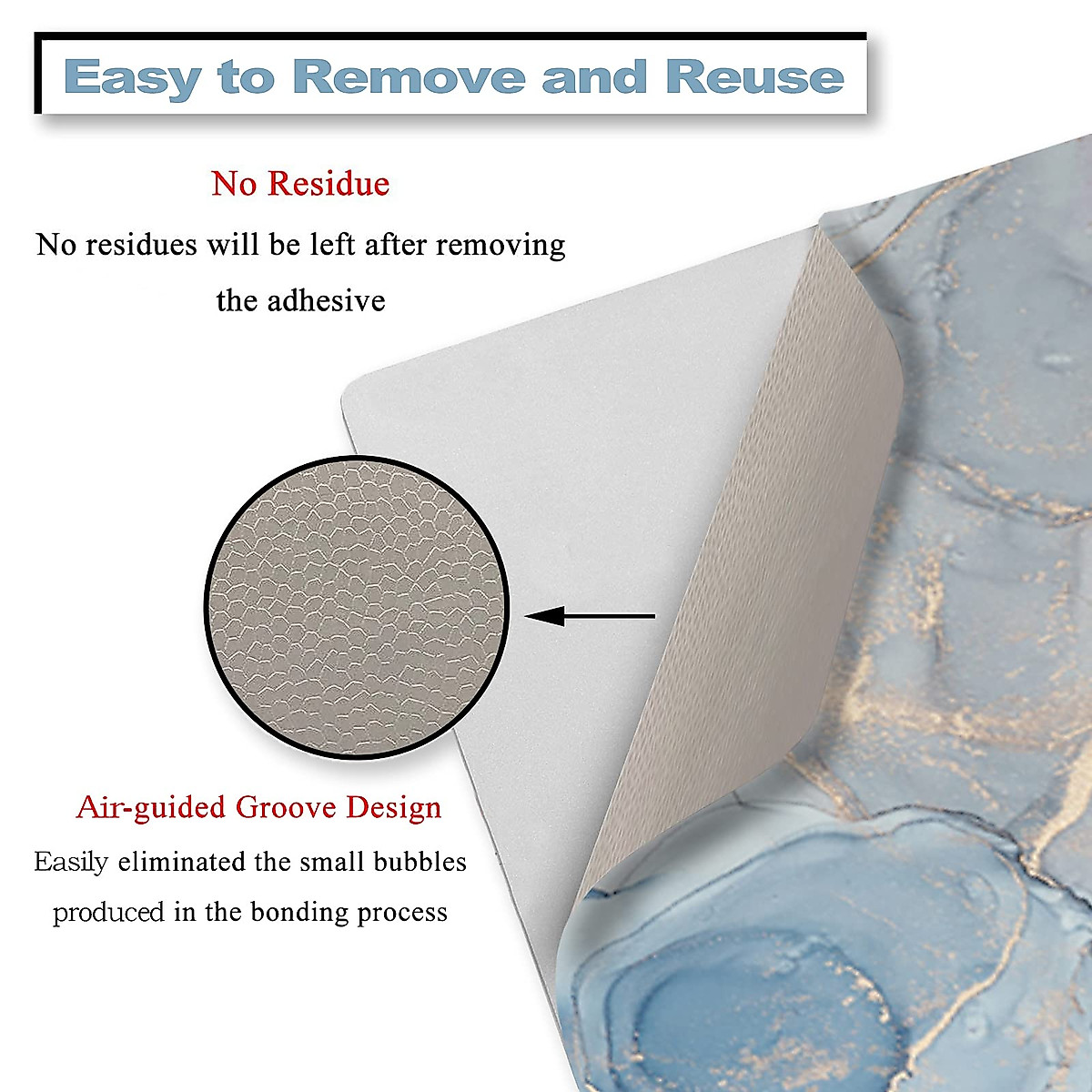 ArtSo Laptop Skin Sticker Decal, 12" 13" 13.3" 14" 15" 15.4" 15.6 inch Laptop Universal Netbook PC Notebook Vinyl Reusable Skin Sticker Cover Art Case Protector Personalized,Blue Grey Marble