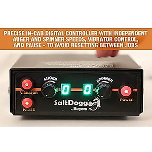 Buyers Products SHPE0750 SaltDogg 0.75 Cubic Yard Electric Poly Hopper Spreader With Standard Chute, Black