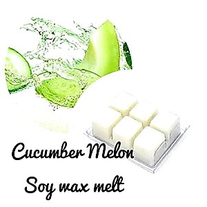 Cucumber Melon-Soy Wax Melt- Super Fragrant- One Bar Six Cubes- (Cucumber Melon)