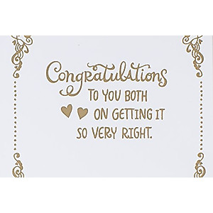 Hallmark Mahogany Wedding Card (Gold Heart), Gold Lettering (0299RZD2062)