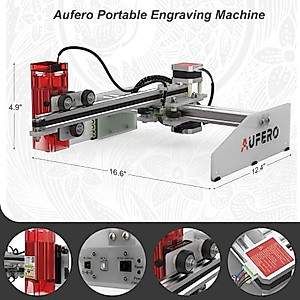 Aufero Portable Laser Engraver, Mini Laser Cutter and Engraver Machine for Wood and Metal, 32-bit Motherboard LaserGRBL(LightBurn), Eye Protection Fixed-Focus, 7.1'' x 7.1'' DIY Engraving Area(LU2-2)