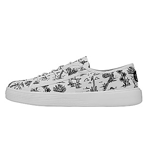 Hey Dude Cody Desert White/Black Men's 10 & Women's 12 | Unisex Sneakers | Unisex Slip On Shoes | Comfortable & Light-Weight