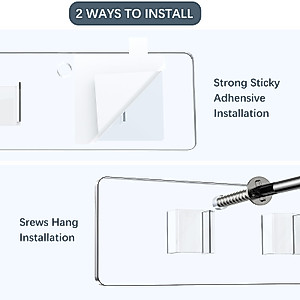 Ftumertly Wall Sunglasses Organizer 3 Pack, Wall Glasses Holder, Acrylic Sunglasses Display Rack, Sunglass Holder Organizer for Multiple Glasses, Eyeglasses Holder for Office & Home, Clear, 15 Slots