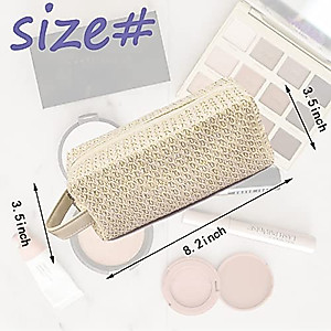 Aifong Womens Straw Clutch Bag Summer Beach Straw Clutch handbag Zipper Wristlet Bag for Women(Beige)