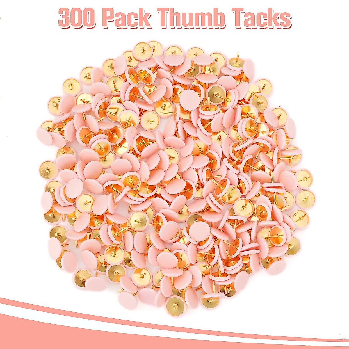 Grtard Steel Thumb Tacks 300 Pack, Thumb Tack Push Pins Silver Round Head Pins Office Thumbtack, Push Pin for Home, School, Sharp Steel Points 3/8 Inch Head, Silver