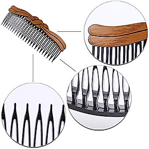 ShungFun Women Hair Side Comb Retro Wooden Hair Comb Pin Clips Hair Fork Pigtail Holders for Hair Styling Accessories