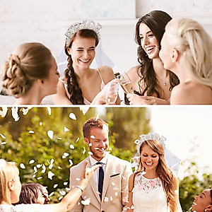 JUSTOTRY Bride Headband for Bachelorette - Bachelorette Outfit for Bride To Be Pearl Hairband Veil for Bridal Shower Gift (pearl)