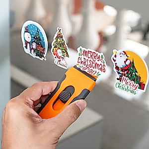 100Pcs Plastic Razor Blade Scraper with Retractable Blade: Without Damaging Surfaces Cleaning Tool for Adhesive Remover, Sticker Remover, Labels, Paint, Work on Cars, Windows, Trucks, Mailboxes