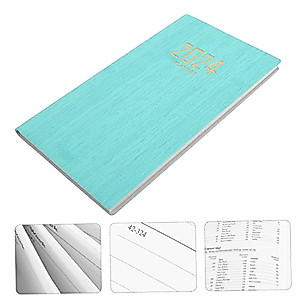 Tofficu Planner Book Academic Diary 2024 Undated Planner Weekly and Monthly Weekly Pocket Planner To Do List Pad English Agenda Planner Notebook Work Notes Multifunction Imitation Leather