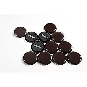 Super Sliders 2 1/2" Round Reusable Furniture Sliders for Carpet - Effortless Moving and Surface Protection, Brown (8 Pack)