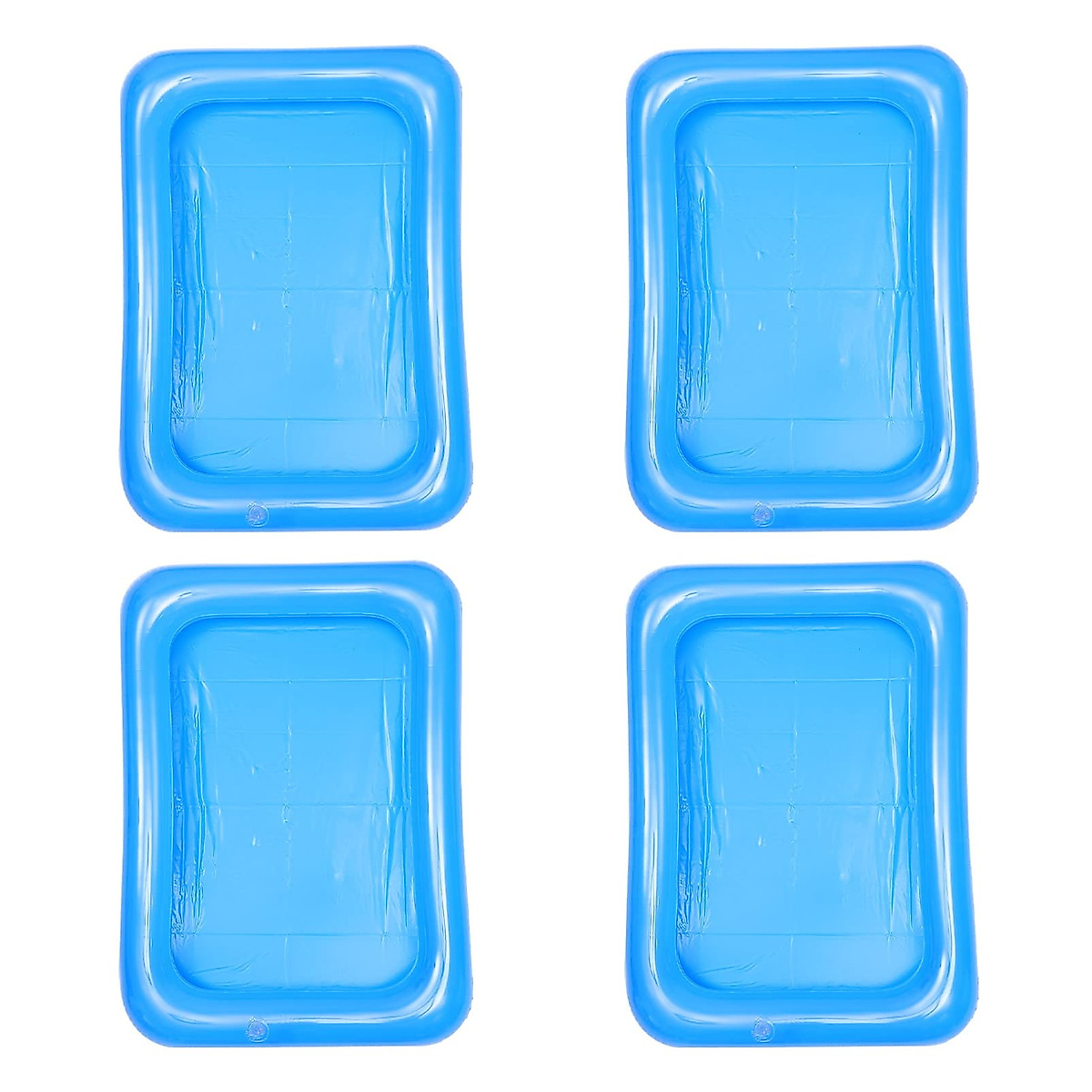 YARNOW Inflatable Cooler, 4PCS Inflatable Ice Serving Bar Coolers for Parties, Salad Picnic Ice Food Drinks Buffet Server Tray for Indoor Outdoor Party (Transparent)