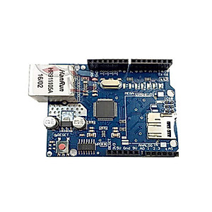 DEVMO W5100 Ethernet Network Shield LAN for Ar-duino Expansion Board Module with SD Card Slot Compatible with Ar-duino UNO MEGA2560 UNO R3 ATMega 328 MEGA 1280