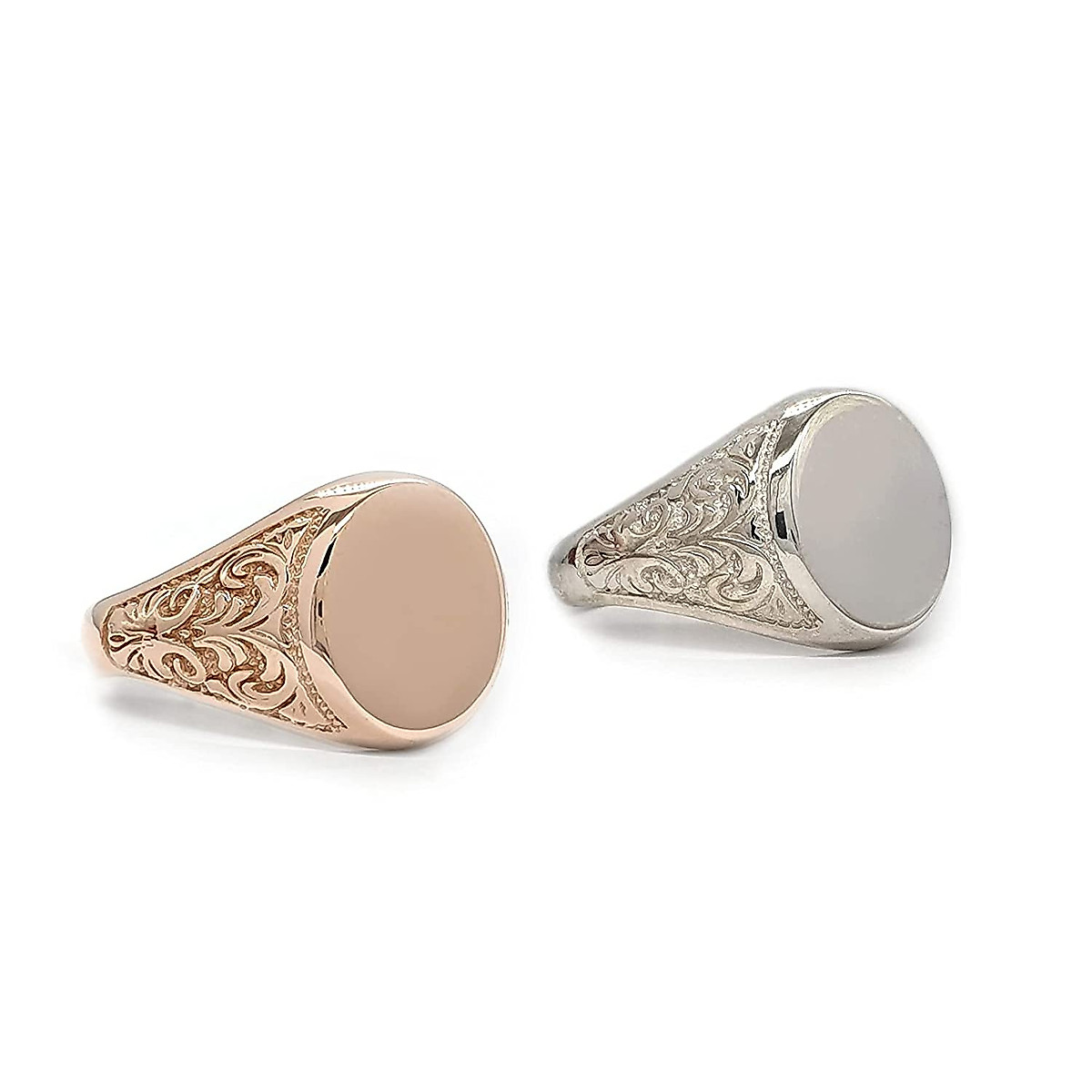 Elegant jewel box Unisex Oval custom signet ring in solid gold 9k, 14k, & 18k, Personalized signet ring, Custom Initial engraved chevalier ring, Family gift, RN386