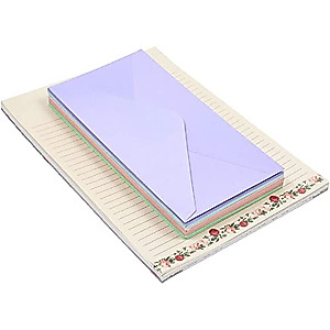 Paper Junkie 60 Sheets Vintage Floral Stationary with 30 Envelopes, Letter Writing Paper for Poems, Thank You Notes, Pen Pal, Scrapbook, Calligraphy (6 Designs, 10.2 x 7.25 In)