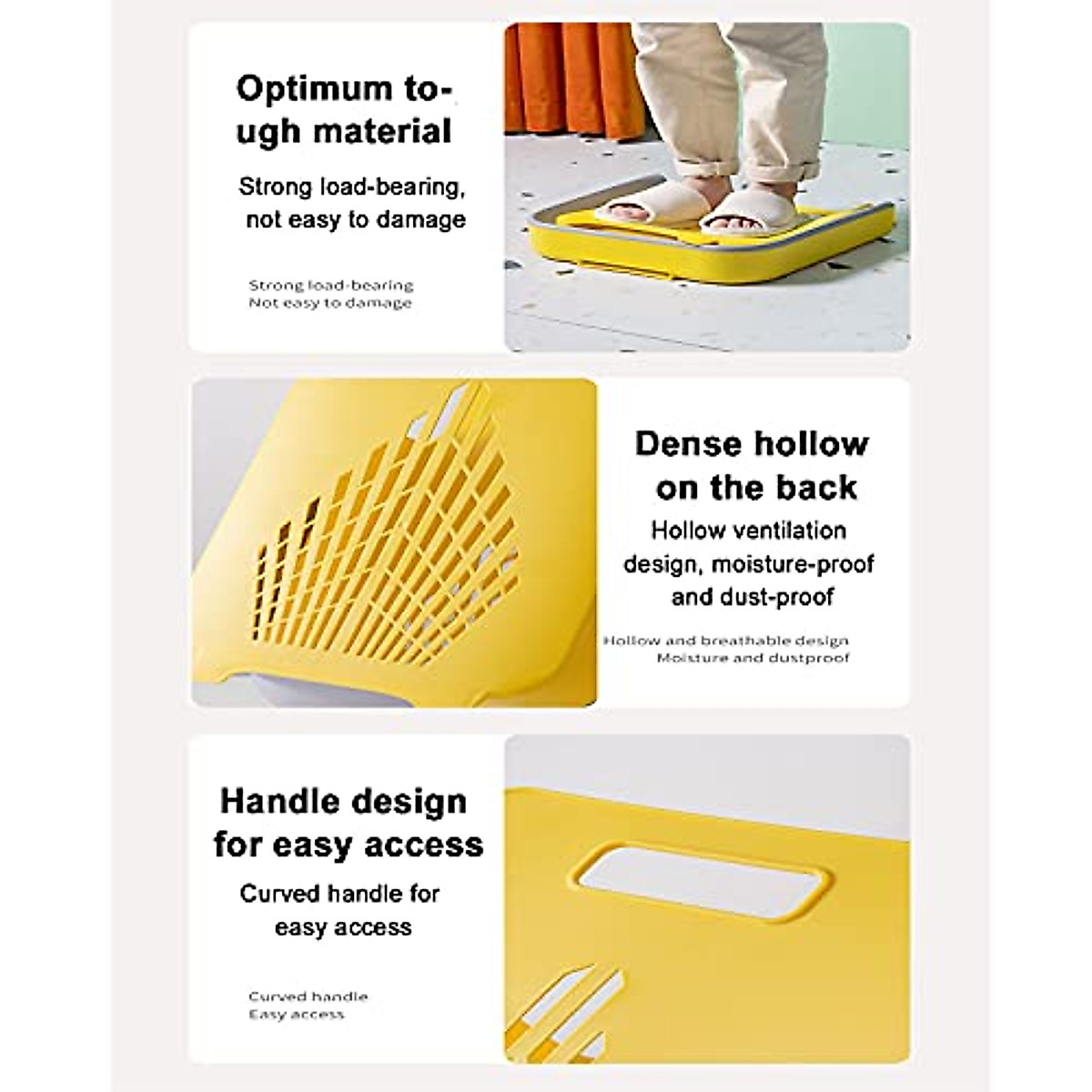 Plastic Laundry Hamper Wall Hanging Groceries Dirty Clothes Storage Containers,Compact Collapsible Dead Laundry Hamper for Bathroom Bedroom Kitchen,Folding Storage Baskets-White 46x39x22cm(18x15x8.6in