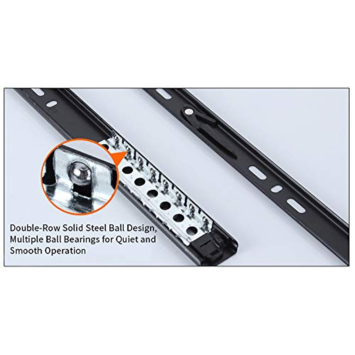 Drawer Slides 16 Inch Ball Bearing Full Extension 3 Section Slide Track Mounting Drawer Runners Slider for Cabinet Home Furniture, 2 Pack (Black 16 Inch)