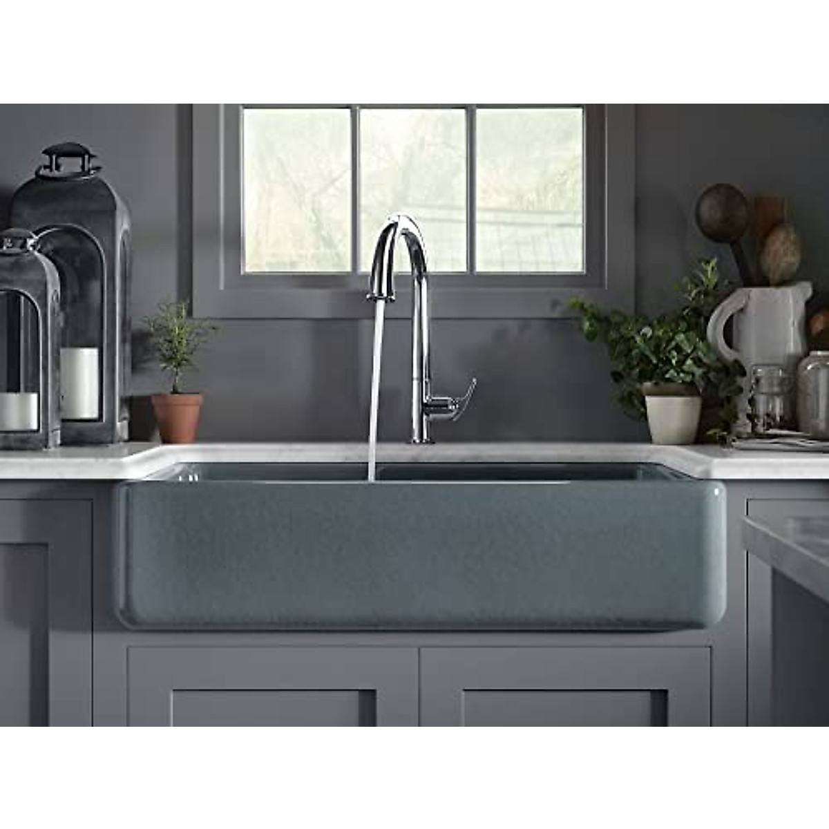 Whitehaven 35-11/16 In. x 21-9/16 In. Self-Trimming Smart Divide Undermount Large/Medium Double-Bowl Kitchen Sink with Tall Apron, White