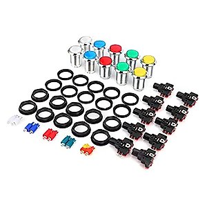 Shanrya Reset Button, Game Accessory Switch Arcade Button Easy to Install Translucent for Amusement Park for Game Machine for Outdoor