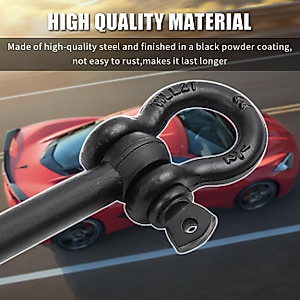 Sulokiy Tow Hook Front Rear Bumper Mid Engine Towing Hooks Trailer Hitch Compatible with for 2014-2024 Chevy Corvette C7 C8 GS Z06 ZR1 P/N Replacement for 15234068,Black