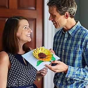 Lovepop Sunflower Bloom Pop Up Card, 5x7-3D Greeting Card, Pop Up Paper Flower Card for Mom, Anniversary Card for Wife, Paper Flower Card, Love Card, Thinking of You