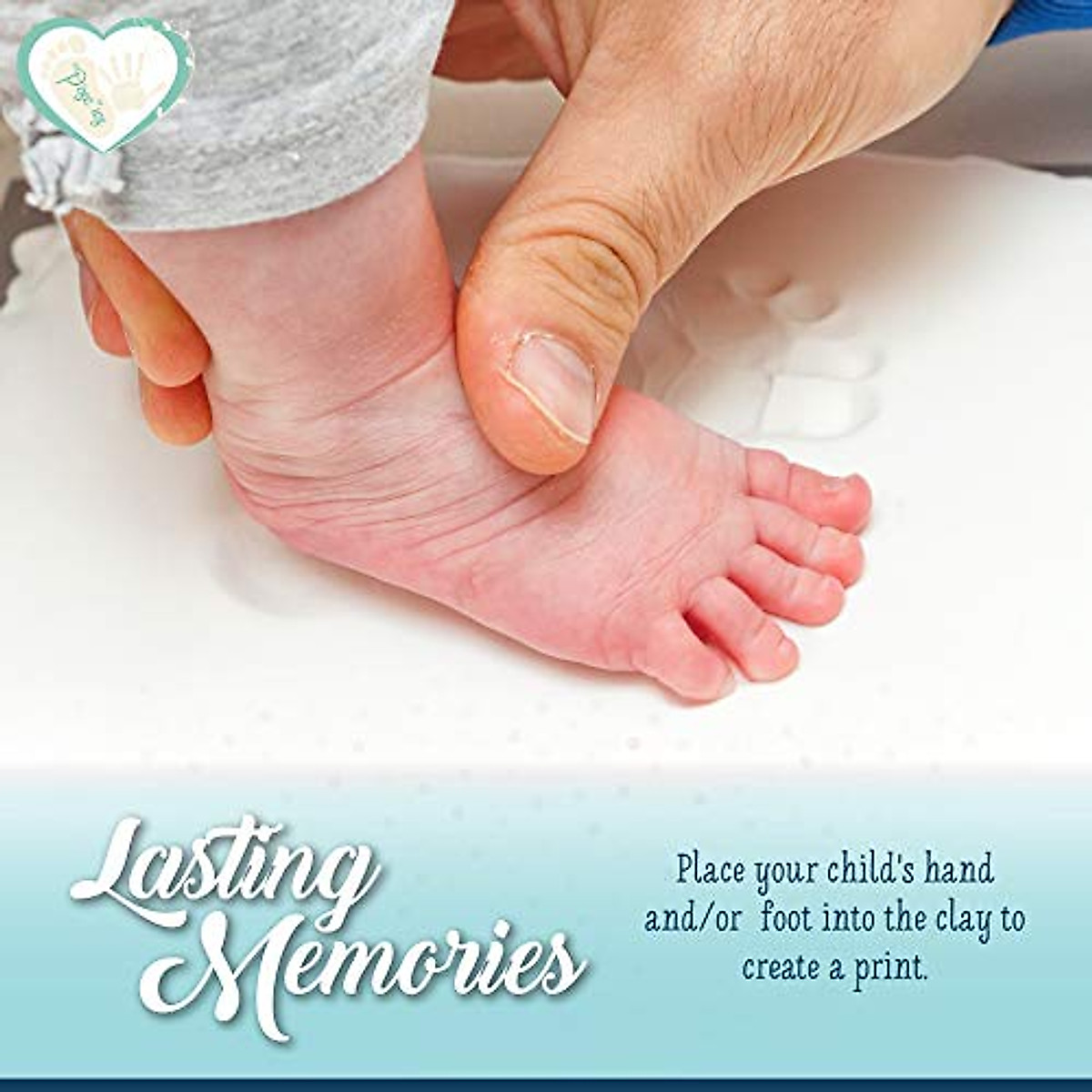 Lime Clay Hand/Footprint Photo Frame for Babies, Kids, and Pets – Includes 9” x 11” Colored Wood Photo Frame, Roller, Mounting Hardware, and Instructions -"Pose"ies