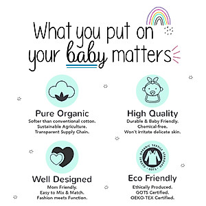 Lamaze Organic Baby baby boys Organic 5 Pack Longsleeve Bodysuits Layette Set, Solid White, 12 Months US