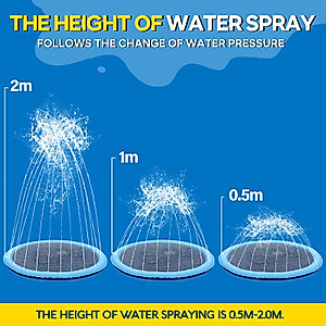 Splash Pad - Splash Pad for Dogs and Kids, Dog Splash Pad 67'', Inflatable Water Summer Pool Toys, Outdoor Play Mat for Kids & Toddlers - Navy