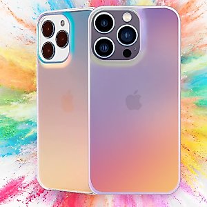 Dosanlues Iridescent Holographic Phone case for iPhone 13 Pro Max, [10FT Drop Protection] Translucent Matte Hard PC Back with Soft Silicone Edge Slim Protective for iPhone 13 Pro Max Case 6.7"