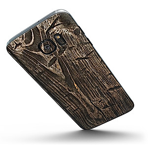 Design Skinz Design Skinz Rough Textured Dark Wooden Planks Full-Body Wrap Decal Skin-Kit for The Galaxy S8