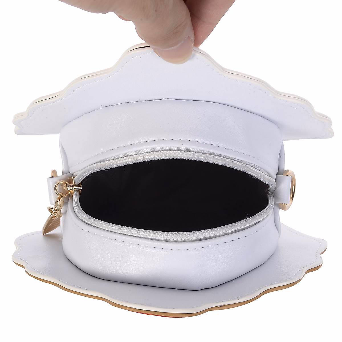 QZUnique Food Shape Cross Body Bag PU Cartoon Purse Ice Cream Sholuder Bag Handbag with Removable Chain