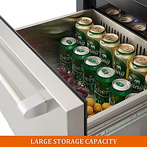 TECSPACE 24" 5.12 Cu.ft Undercounter Refrigerator 2 Drawer Indoor/Outdoor, Dual-zone Compressor, Intelligent Temperature Control For Home and Commercial Use