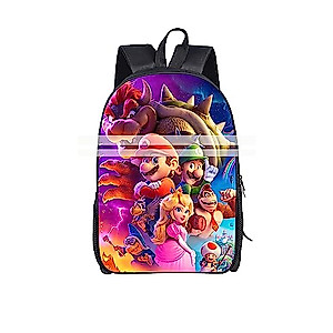 Pipixian Unisex Game Backpacks Lightweight Cartoon Travel Bags Super Cute Knapsack Black1-One Size