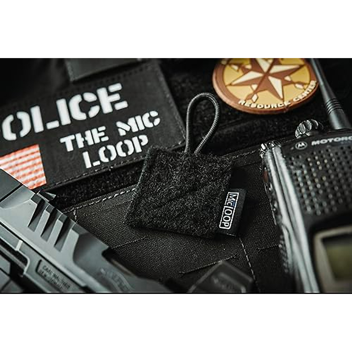 THE MIC LOOP Micro - Keeps Portable Radio Mic in Place for Police/Law Enforcement BLACK