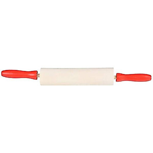 Mini Rolling 7.5 Inch (Pack of 12) Rolling Pin for Play Dough - Wood Kids Rolling Pin For Little Bakers, With Red Handles Arts and Crafts Clay Roller, 7.5" (12-Pack)