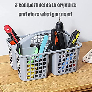 Andmey Cleanning Caddy Basket Plastic Storage Shower Caddy Bucket with Handle for Garden, Cleaning Supplies, Gray