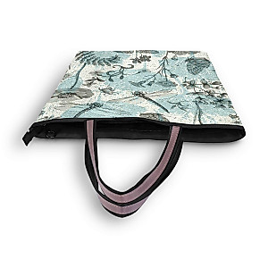 QMXO Animal Dragonfly Flower Leaves Handbags and Purse for Women Tote Bag Large Capacity Top Handle Shopper Shoulder Bag