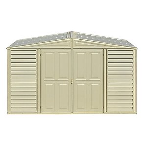 Duramax SidePro 10.5 Ft. x 3 Ft. Vinyl Garden Storage Shed | Made of Fire Retardant PVC Resin, All-Weather, Waterproof Outdoor Solution, Store Bikes, Tools, BBQ, Home Gym | Strong Metal Roof Structure