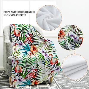 Jekeno Flamingo Gifts Blanket for Women Girls, Flamingo Throw Blankets Gifts for Adult Kids, Christmas Birthday Valentine's Day Animal Flamingo Decor Gifts for Home Bed Couch