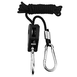 6 Pairs 1/8 inch Adjustable Heavy Duty Rope Hanger - Reinforced Metal Internal Gears Ratchets foe Growing Light Fixtures, Loose-Proof Design, 8-ft Long & 150lbs Weight Capacity