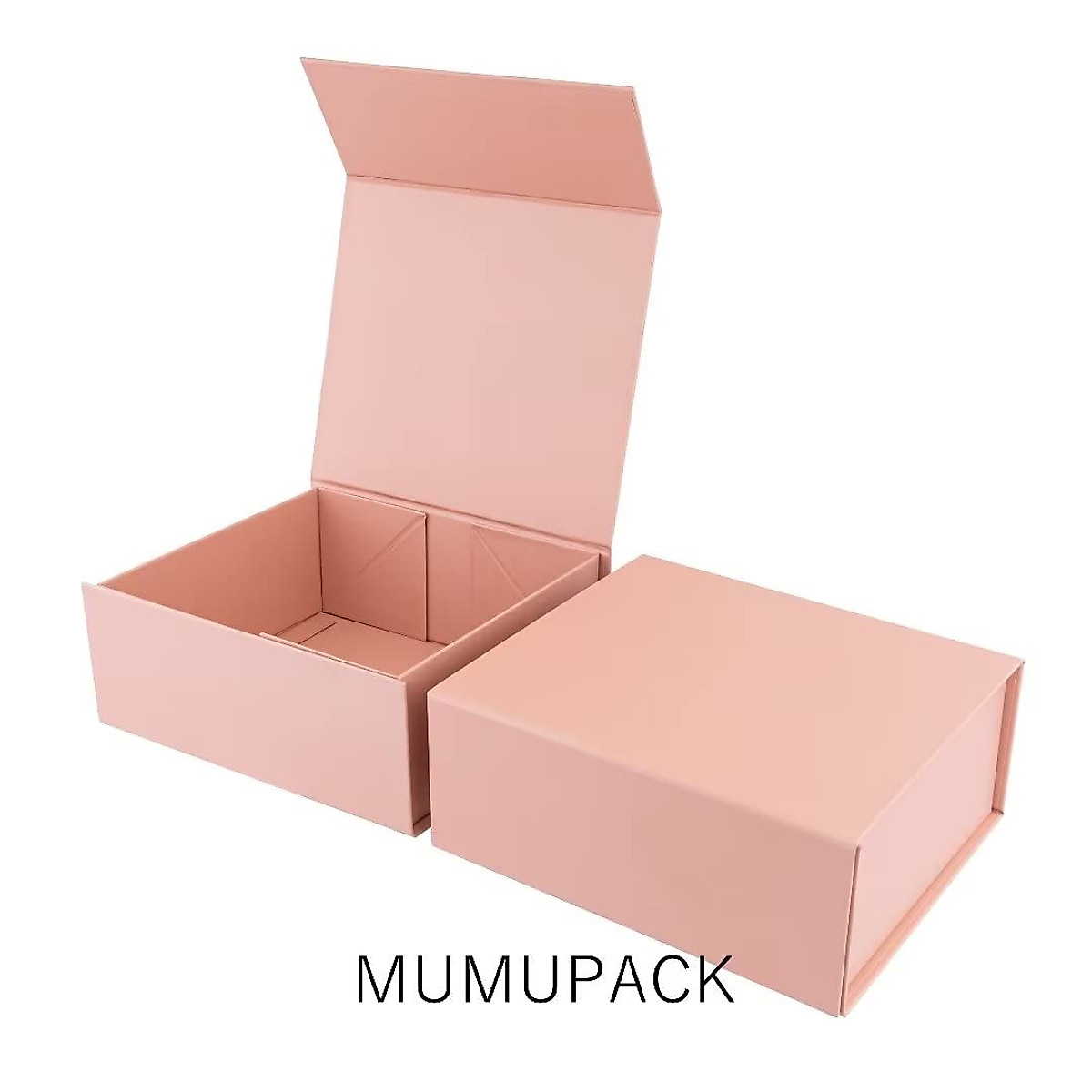 MUMUPACK Gift Box 8x7x3.3 Inches,Pink Gift Box with Lid, Storage Box Ribbon Magnetic Closure for Luxury Packaging Box for Presents,Wedding Christmas Birthdays Gift Packging