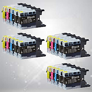4Benefit (8B/4C/4Y/4M Compatible LC71 LC75 Ink Cartridge Replacement for LC-75 (Set of 20) Work for MFC-J6510DW MFC-J6710DW MFC-J6910DW MFC-J280W MFC-J425W Inkjet Printer