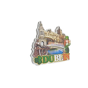 3D Dublin Ireland Fridge Magnet Travel Souvenir Refrigerator Magnetic Sticker Hand Painted Craft Collection