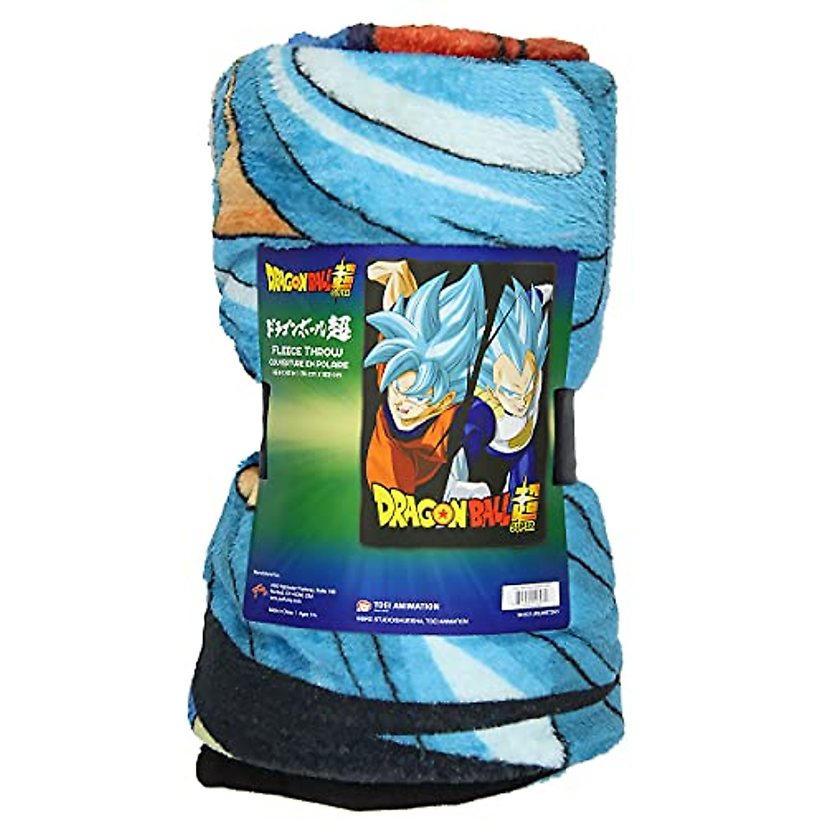 Dragon Ball Super Goku Saiyan Blue God Soft and Plush Fleece Throw Blanket