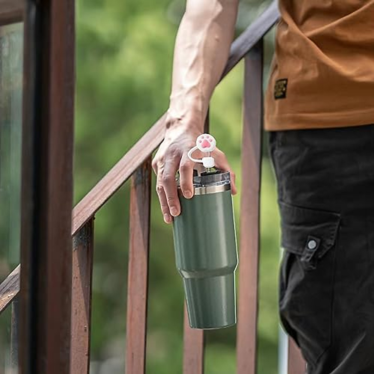 Oddyami 10Pcs 10mm Straw Cover Toppers for Stanley 30&40 Oz Tumbler Cups, Cute Straw Covers Cap for Stanley Cup, Silicone Daisy Drinking Straw Tips Lids Protectors for Stanley Cups Accessories